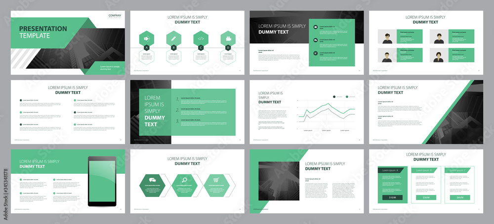 template presentation design and page layout design for brochure ,book ...