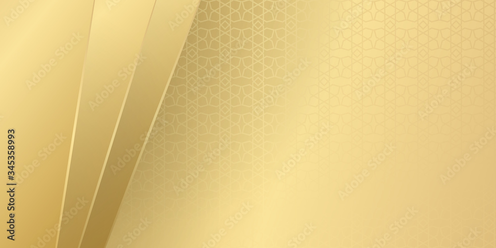 Abstract geometric shape white gold background with light and shadow 3D ...