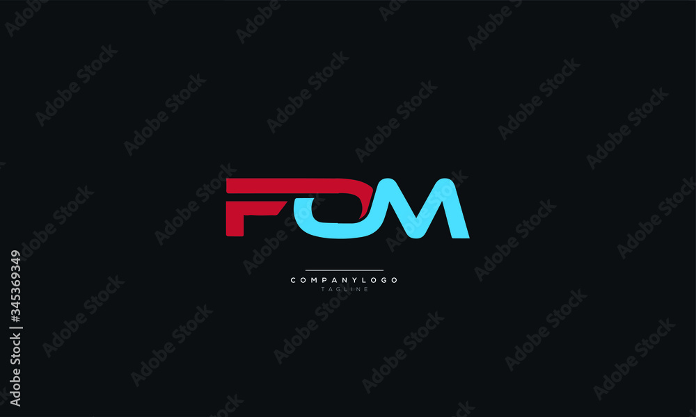 FOM Letter Logo Design Icon Vector Symbol Stock Vector | Adobe Stock
