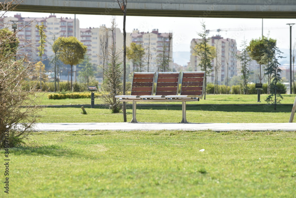 grass, green, architecture, park, building, field, sky, football, bench ...