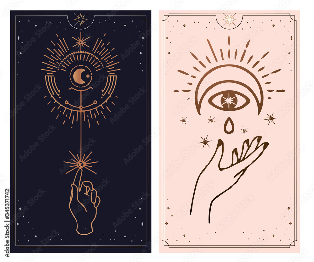 moon and sun Hands, Vintage Fortune Teller Hand with palm reading chart ...