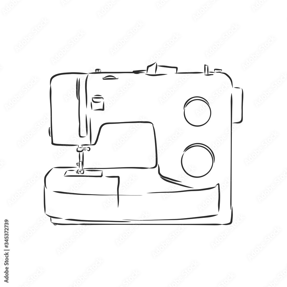 illustration of isolated sewing machine on white background. sewing ...