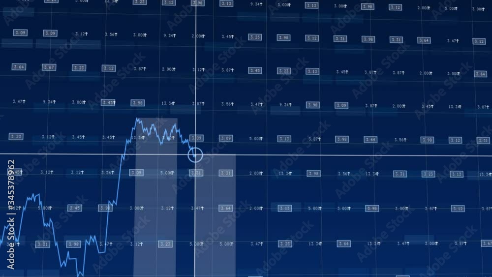 4k HUD graph,Bar graph fall down with arrow,Financial data and diagrams ...