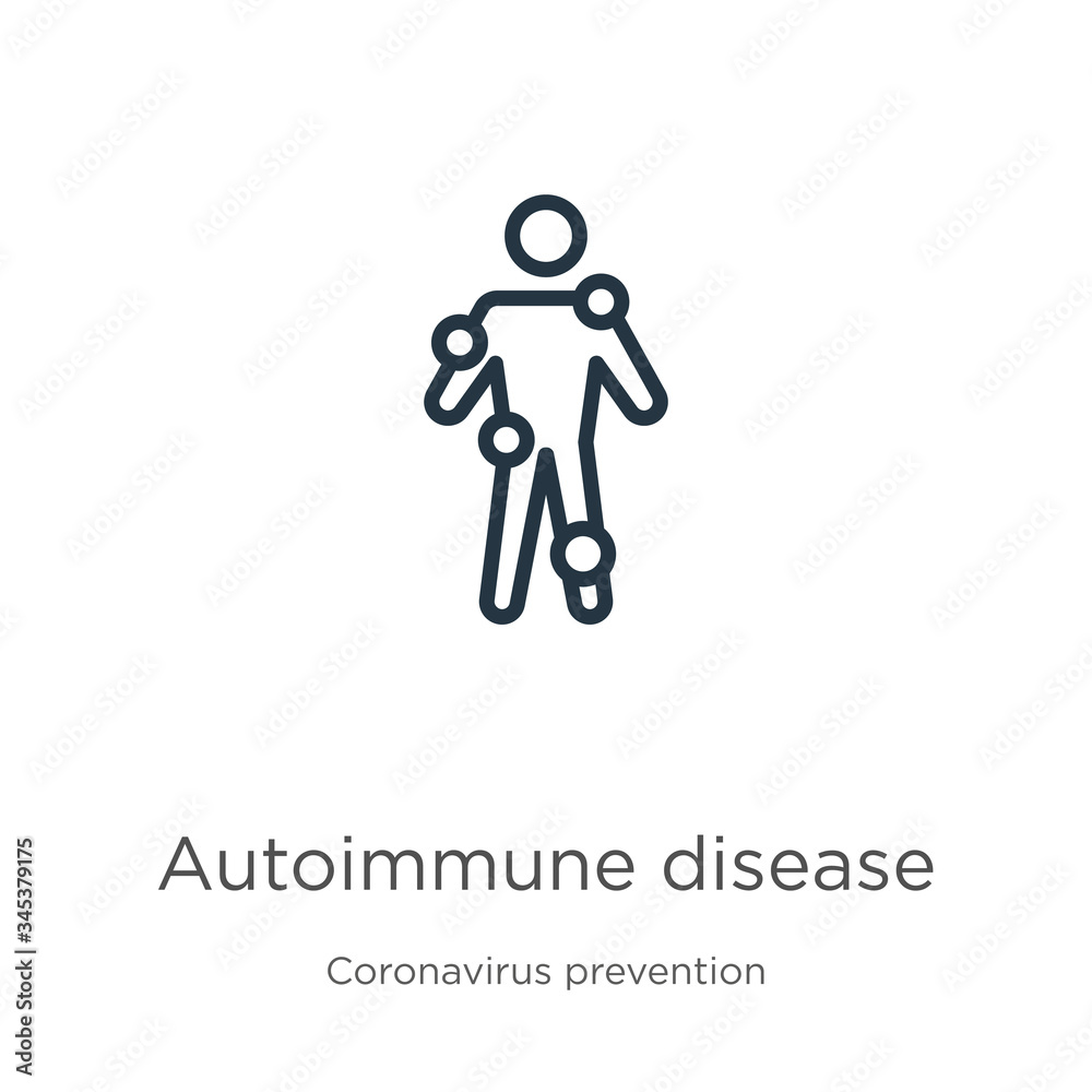 Autoimmune disease icon. Thin linear autoimmune disease outline icon ...