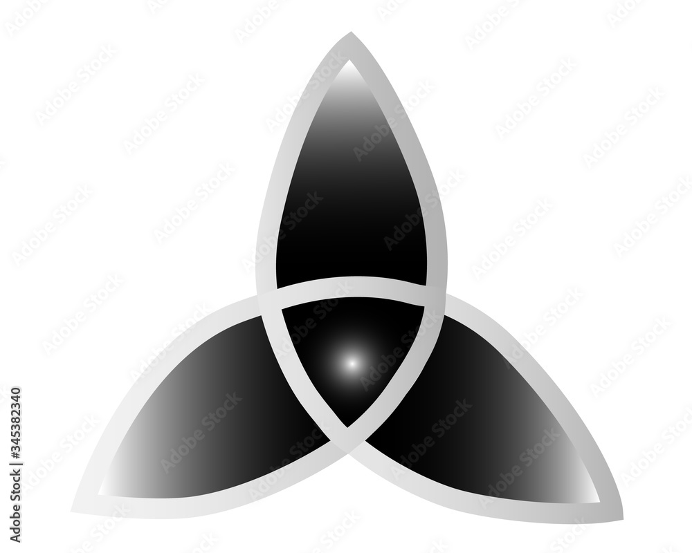Triquetra symbol. Celtic trinity knot. Three parts unity icon. Ancient ...