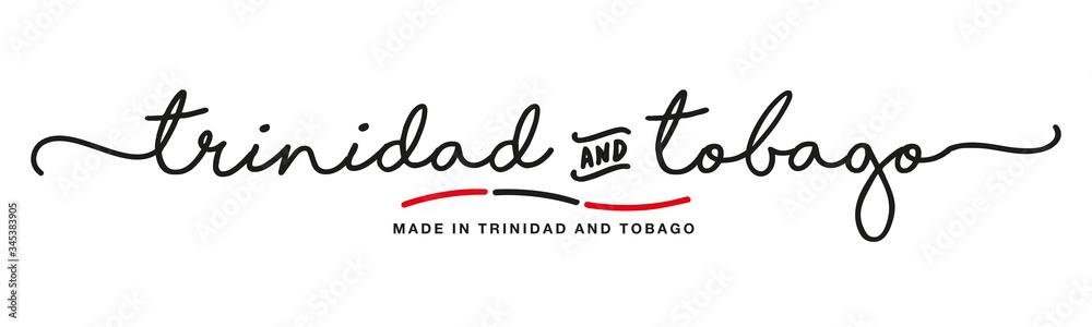 Made in Trinidad and Tobago handwritten calligraphic lettering logo ...
