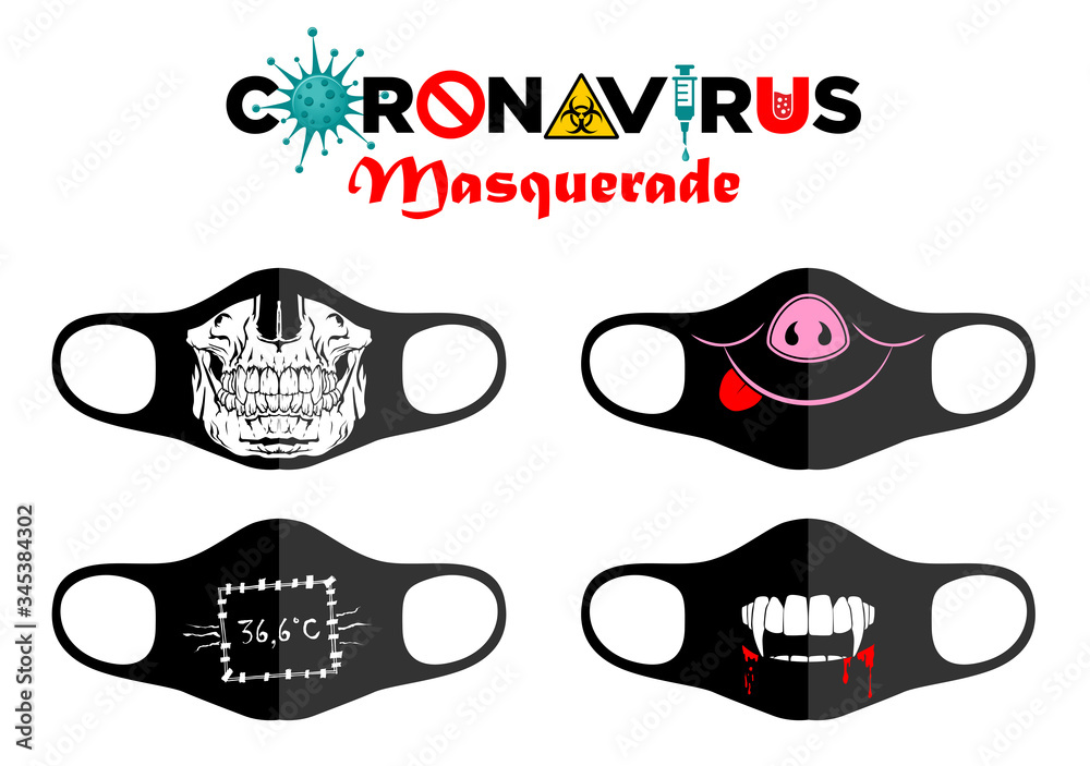 Print design concept on reusable face protection masks. Entertainment ...