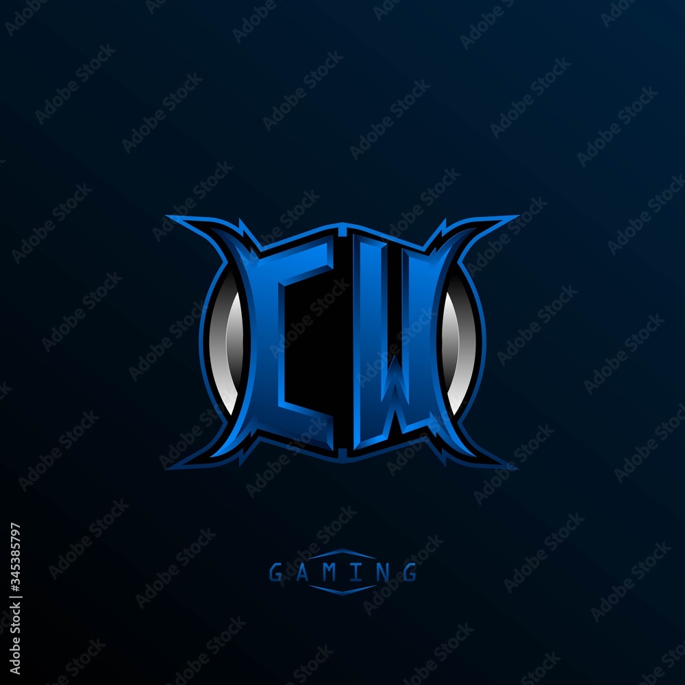 Vetor de Initial CW logo design, Initial CW logo design with Cool style ...