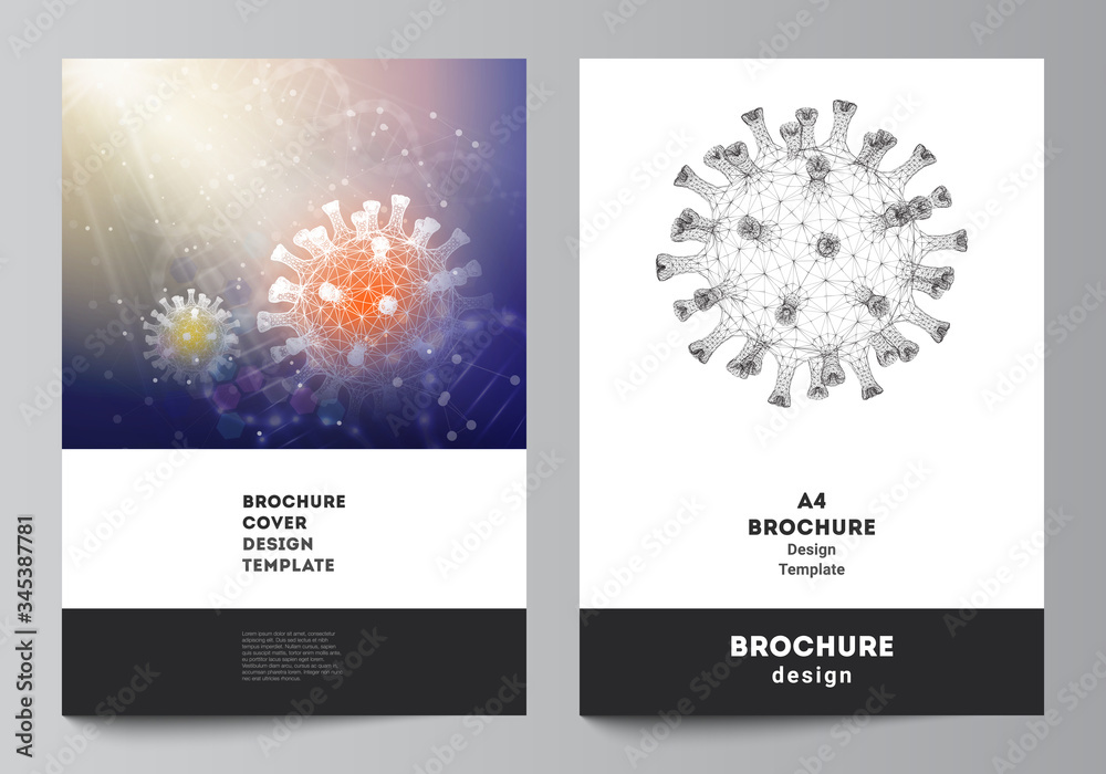 Vector layout of A4 cover mockups templates for brochure, flyer layout ...