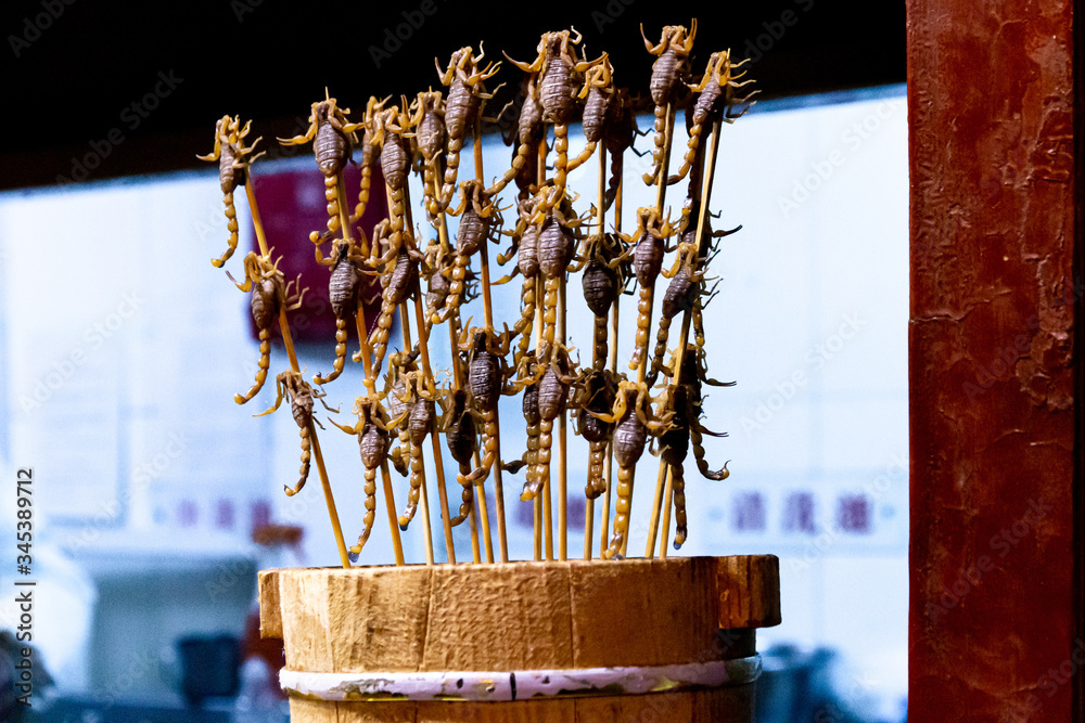 Insectos para comer en Wangfujing, Beijing, China Stock Photo | Adobe Stock