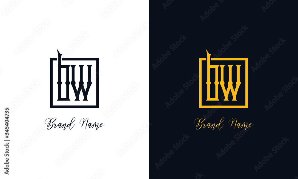 Elegant abstract letter BW logo. This logo icon incorporate with ...