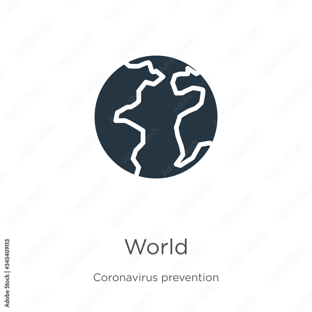 World icon vector. Trendy flat world icon from Coronavirus Prevention ...
