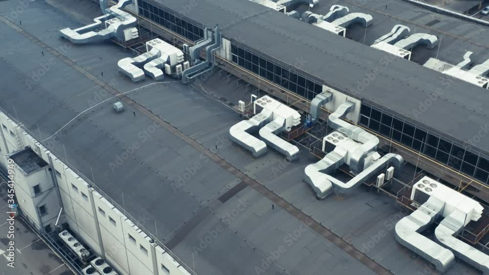 Aerial view of the ventilation and air conditioning systems installed ...