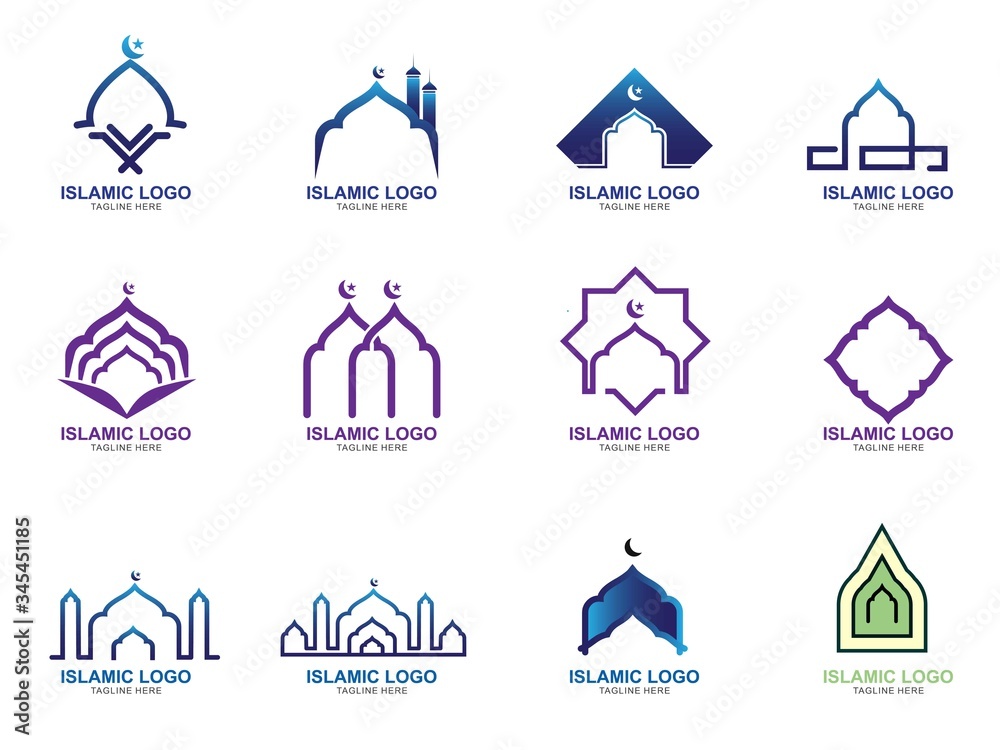 Set of Islamic Logo Design Stock Vector | Adobe Stock