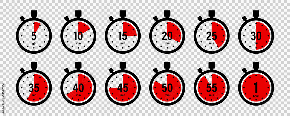 Timers icon on transparent background. Isolated vector elements ...