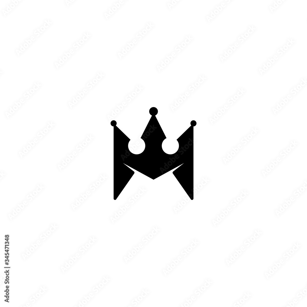 Letter M crown king icon logo vector design template concept. isolated ...