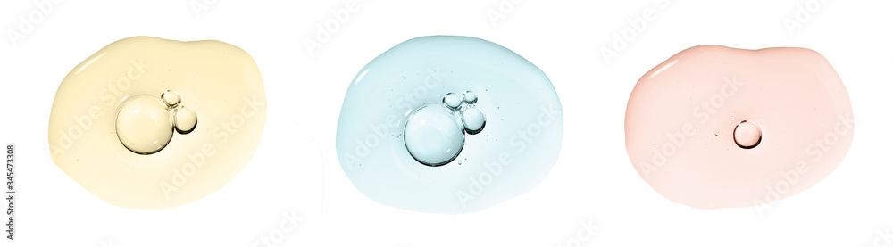 Serum smear smudge swatch with collagen and peptides set. Anti aging ...