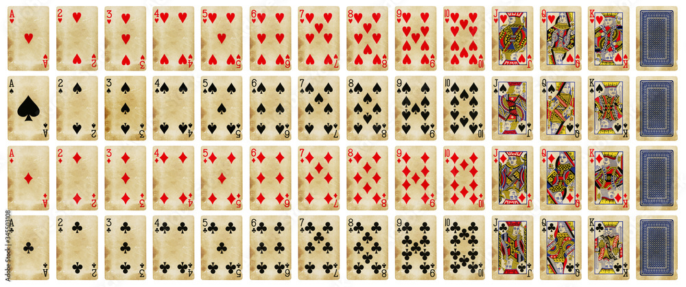 Full set of playing cards isolated on white background - High quality ...