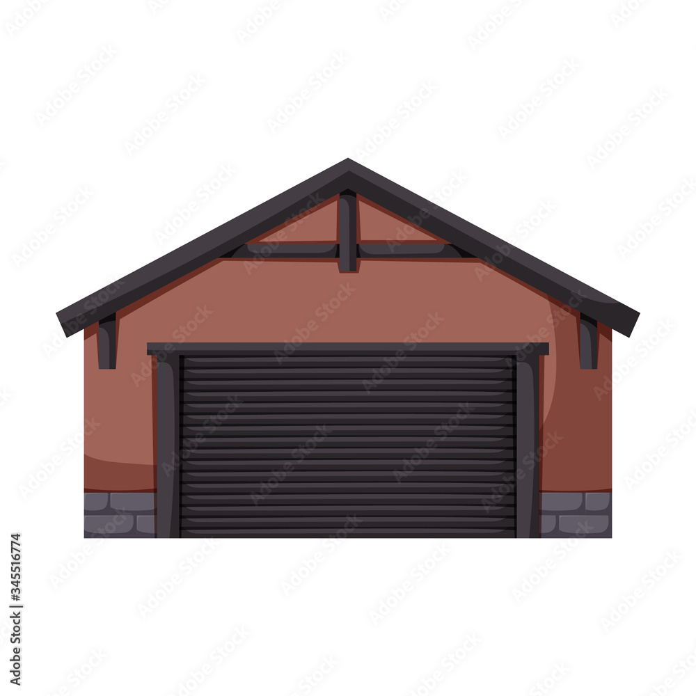 Garage of building vector icon.Cartoon vector icon isolated on white ...