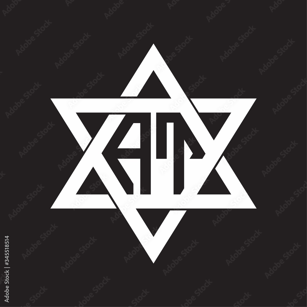 AT Logo monogram isolated with six star shape design template Stock ...