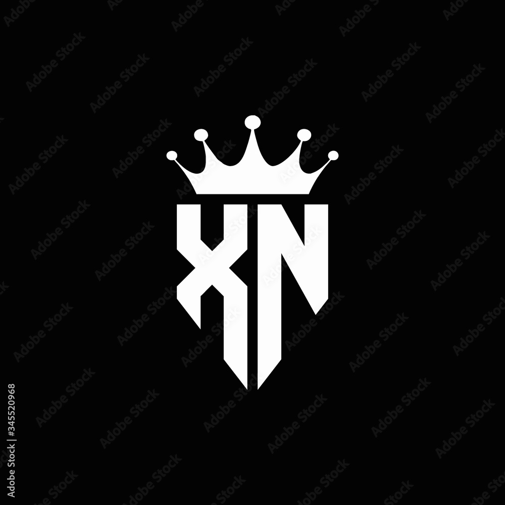 XN logo monogram emblem style with crown shape design template Stock ...