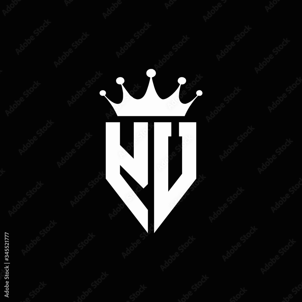 YU logo monogram emblem style with crown shape design template Stock ...