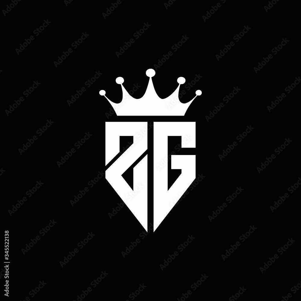 ZG logo monogram emblem style with crown shape design template Stock ... ZG logo monogram emblem style with crown shape design template Stock ...