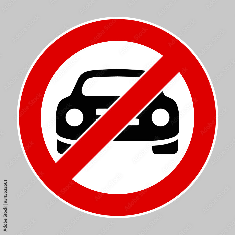 High quality vector illustration of the No car sign - Original size and ...