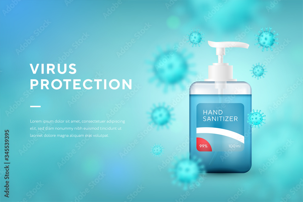 Realistic hand sanitizer 3d realistic container, hand wash gel with ...