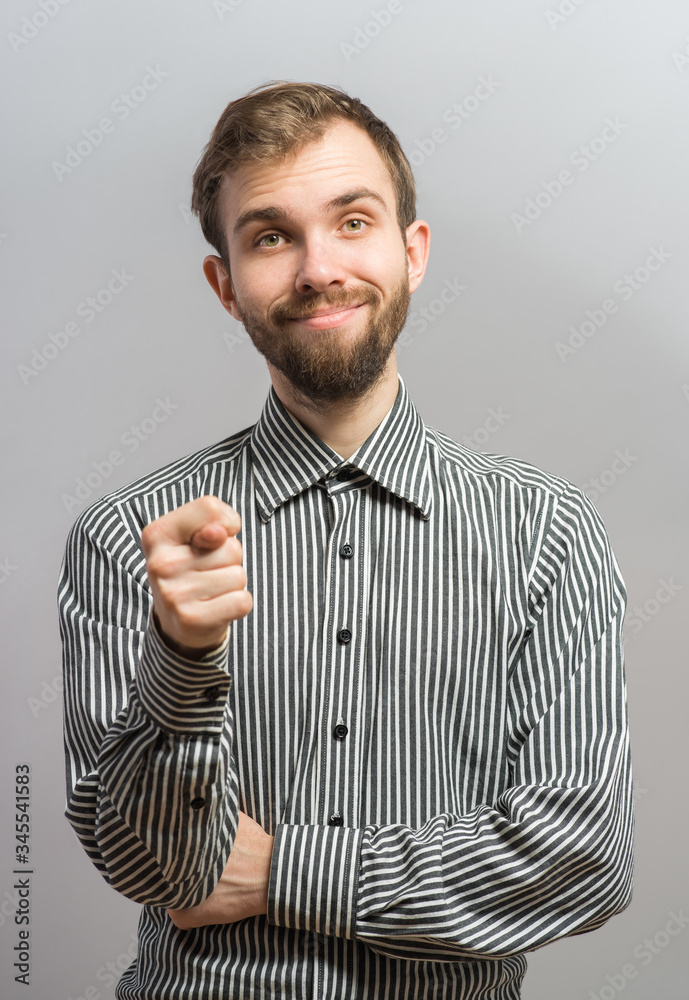 Closeup portrait happy young man giving thumb, finger fig gesture you ...