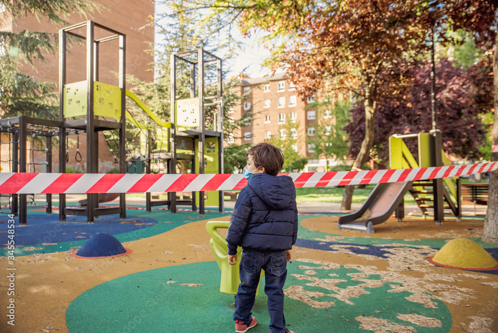 healthy little kids with face mask during coronavirus covid 19 pandemic ...