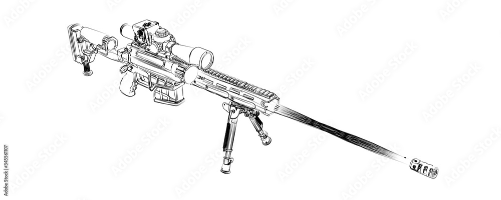 Large-caliber, semi-automatic, anti-materiel sniper system. Sniper ...