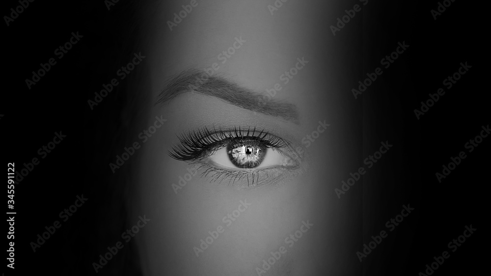 hidden face eye close up spying concept. Stock Photo | Adobe Stock