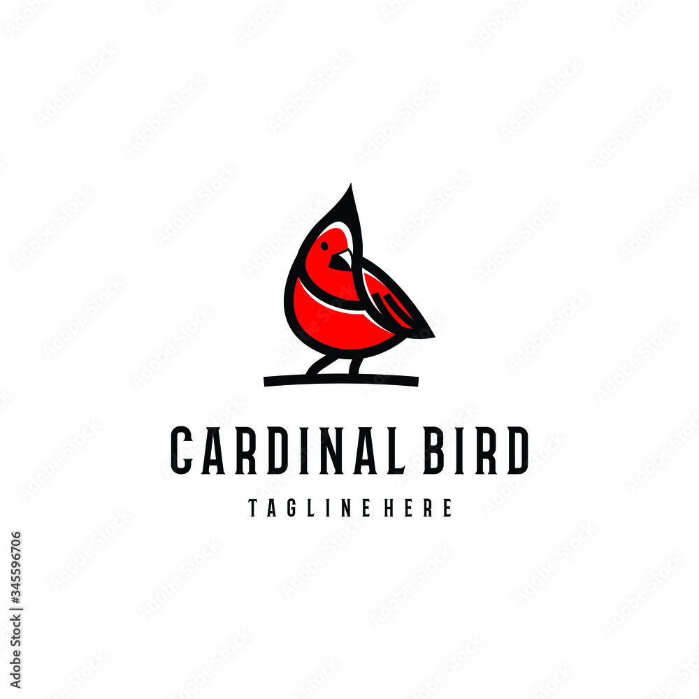 Cardinal bird logo design. Awesome modern cardinal bird logo. A ...