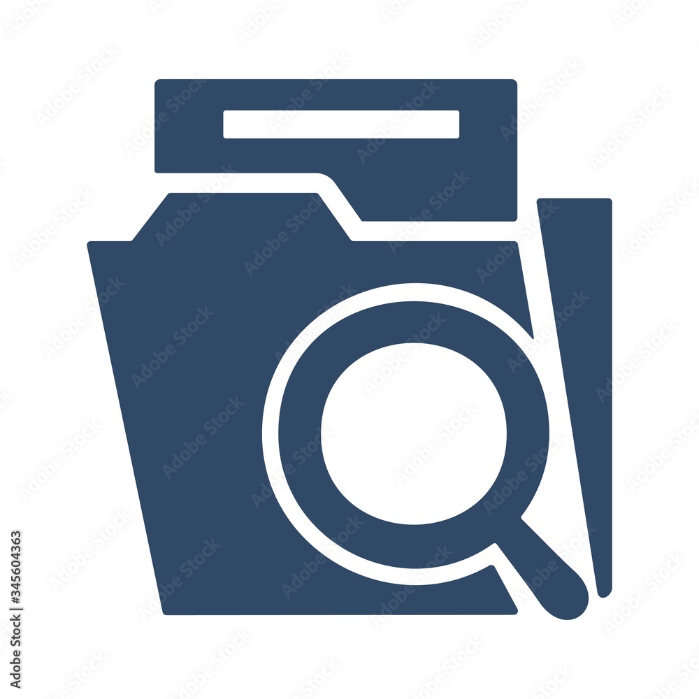 Search in folder icon. Looking for document, file. Stock Vector | Adobe ...