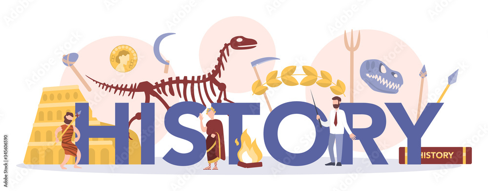 History typographic header concept. History school subject. Stock ...