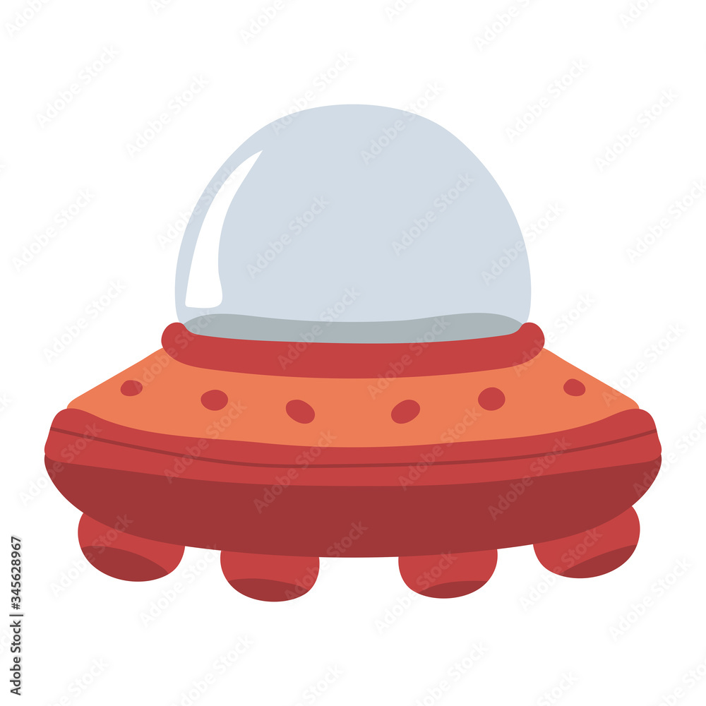 Cartoon doodle kids UFO spaceship. Alien spaceship. Futuristic unknown ...