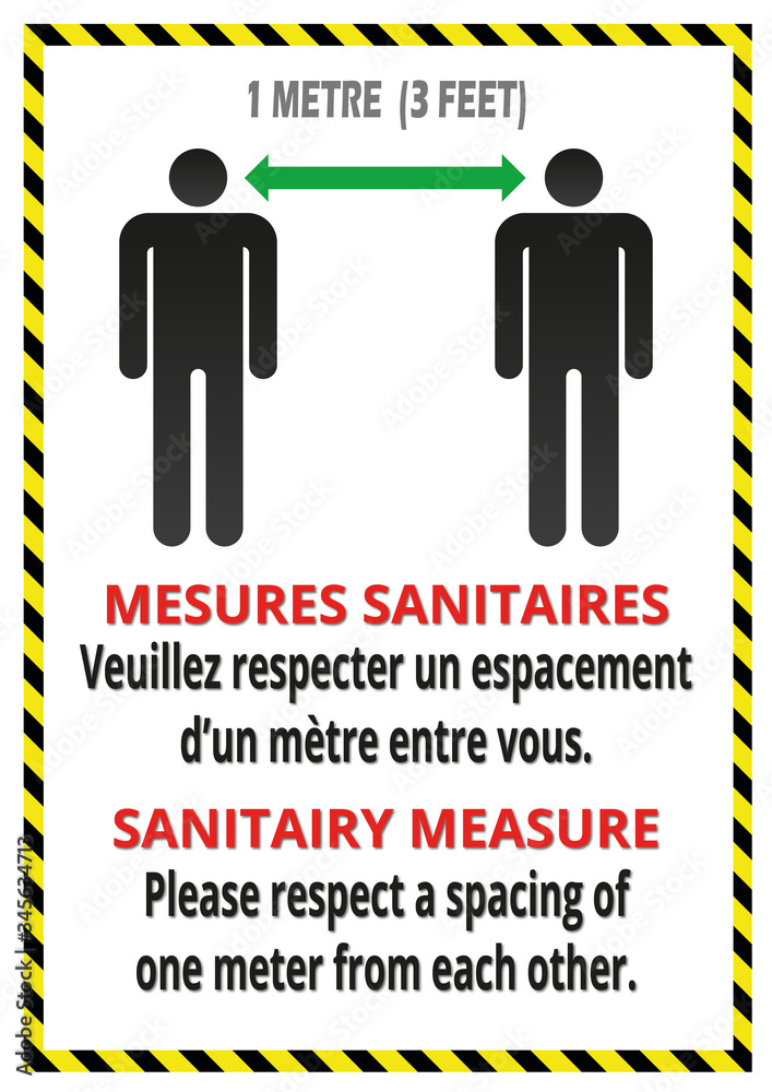 affiche concernant les mesures sanitaires respecter les distanciations ...