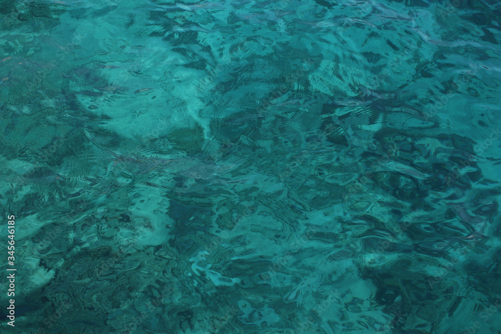 Emerald texture of sea water. Photo through the surface of the water ...