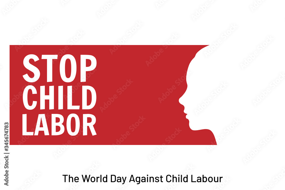 World Day Against Child Labor concept. Template for background, banner ...