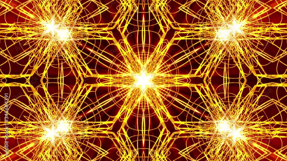 Psychedelic background showing the formation of yellow and red shapes ...