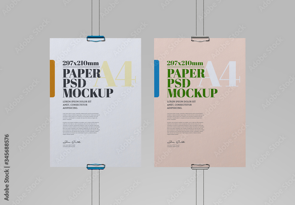 Hanging Posters Mockup Stock Template | Adobe Stock
