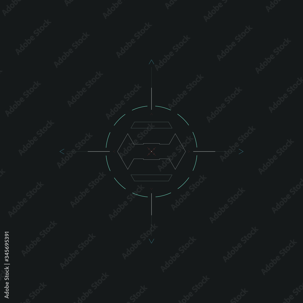 Hud Interface Background Element. Futuristic Targeting System - Scanner ...