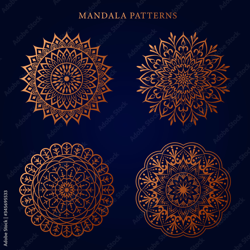 Ornamental luxury mandala 4 in 1 pattern design Stock Vector | Adobe Stock