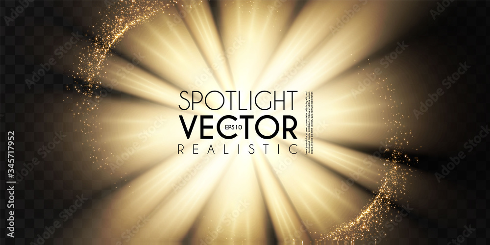Spotlights. Transparent light effect. Show design. Light source ...