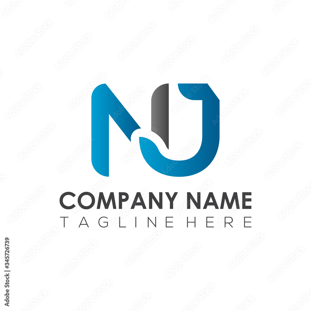 Initial Letter NJ Logo Design Vector Template. Creative Abstract NJ ...