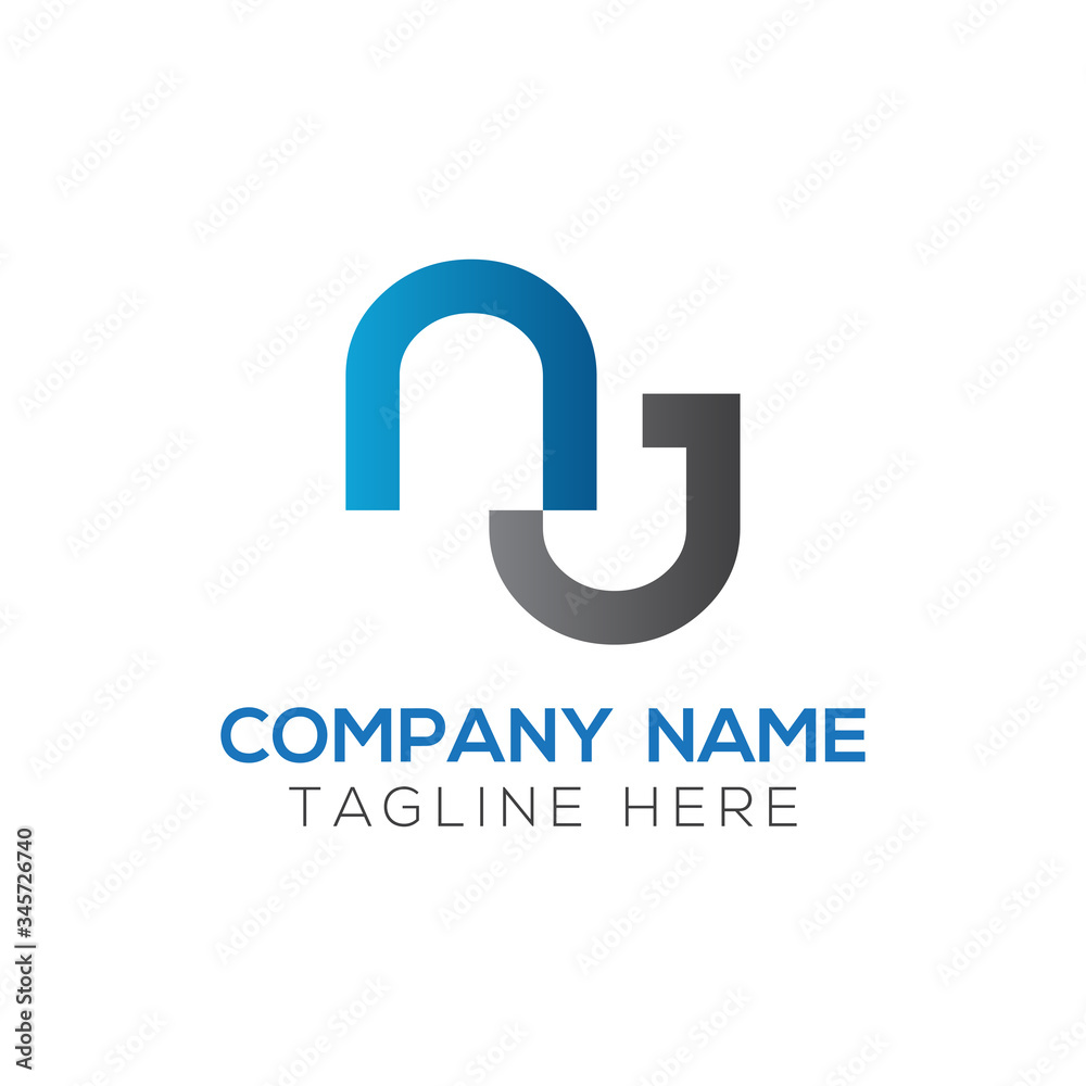 Initial Letter NJ Logo Design Vector Template. Creative Abstract NJ ...