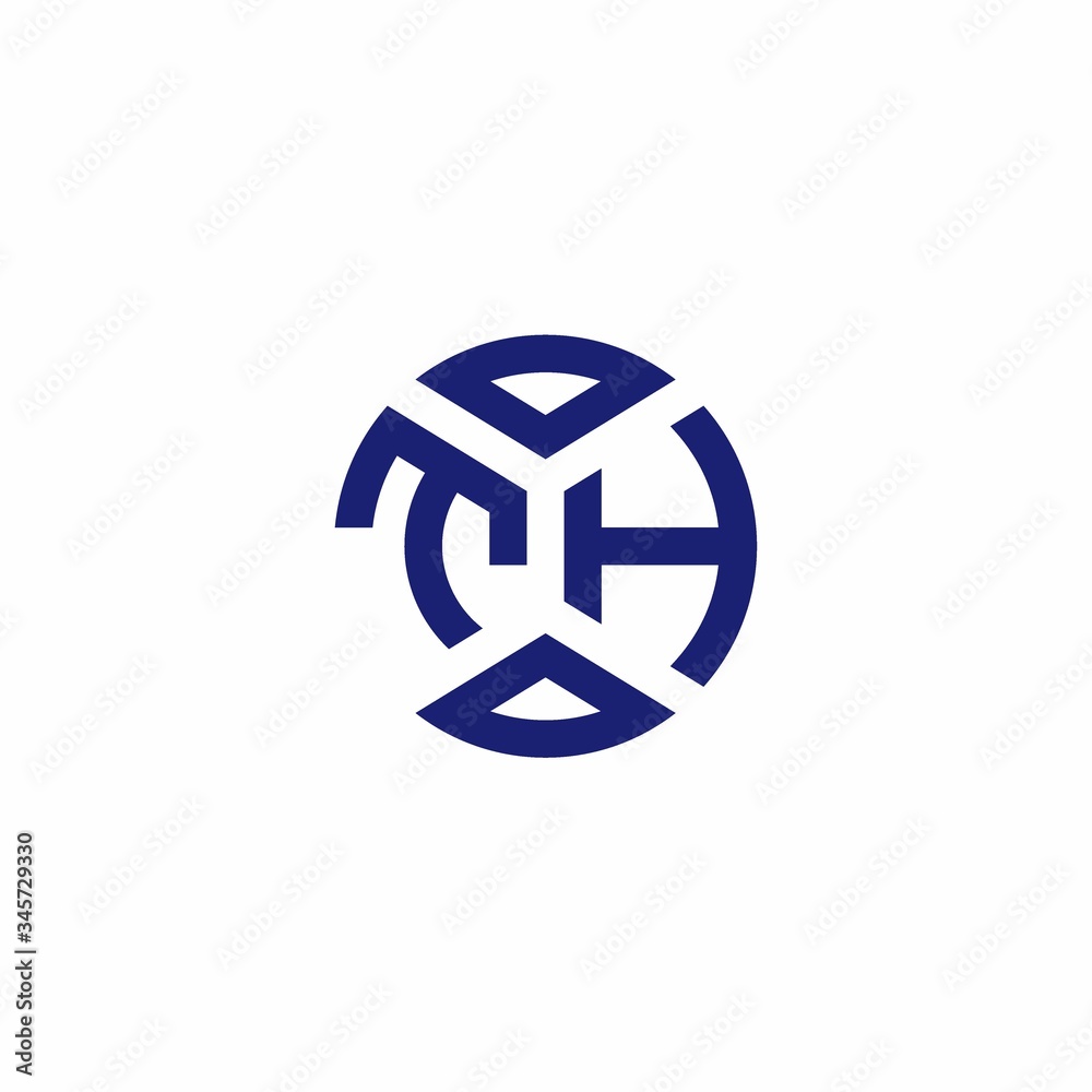 TH monogram logo with abstract shapes in modern style Stock Vector ...