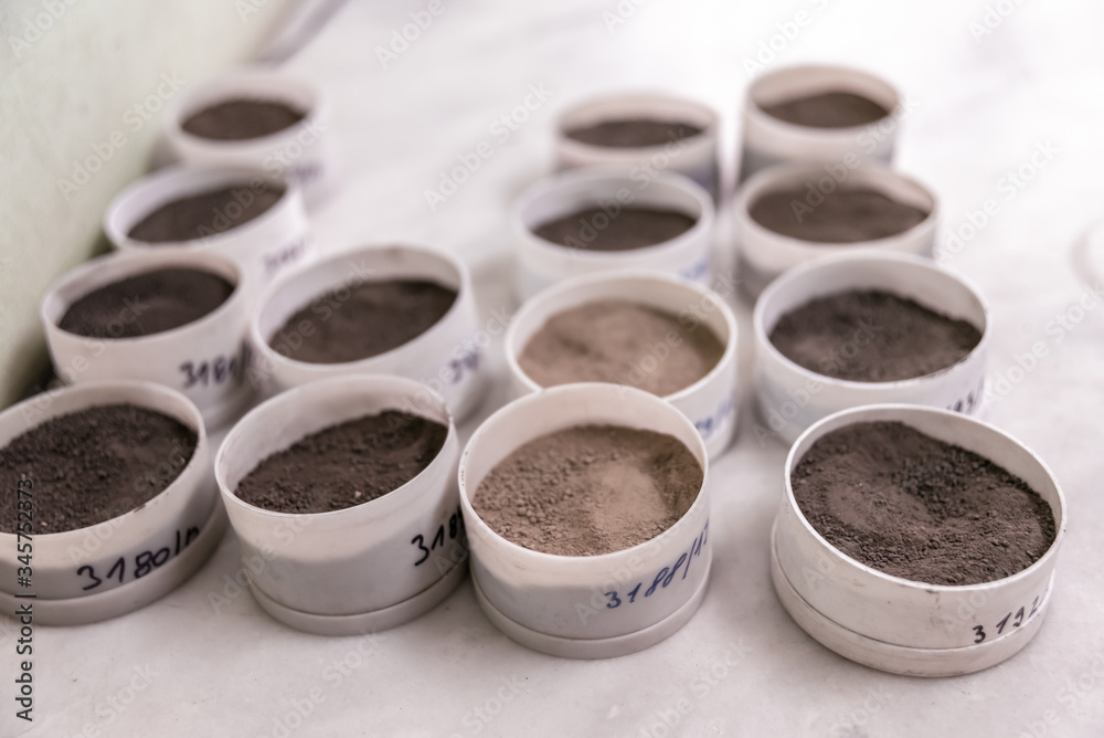 testing of different soil samples in the agricultural laboratory Stock ...