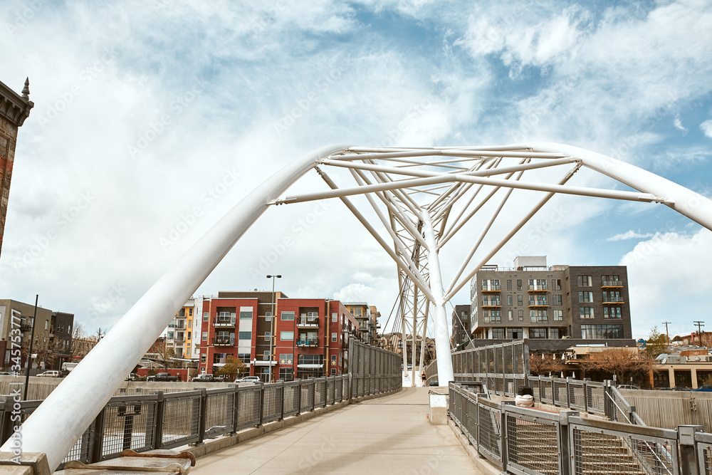 Highland Bridge, a pedestrian bridge connecting the LoHi neighborhood ...